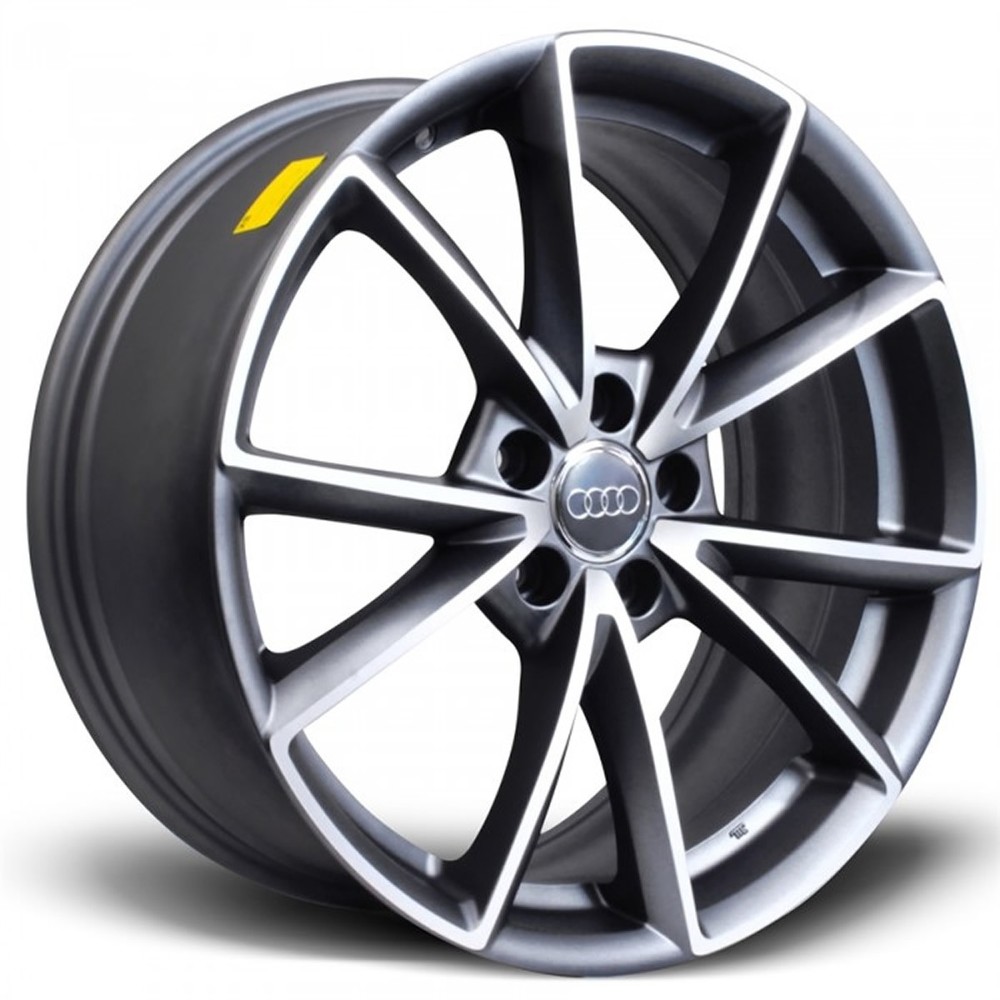 Jogo Roda Audi RS4 Aro 18 (5X112/ET32) - Grafite Diamantado Fosco - Conjunto 4 Rodas - Escorrega ...